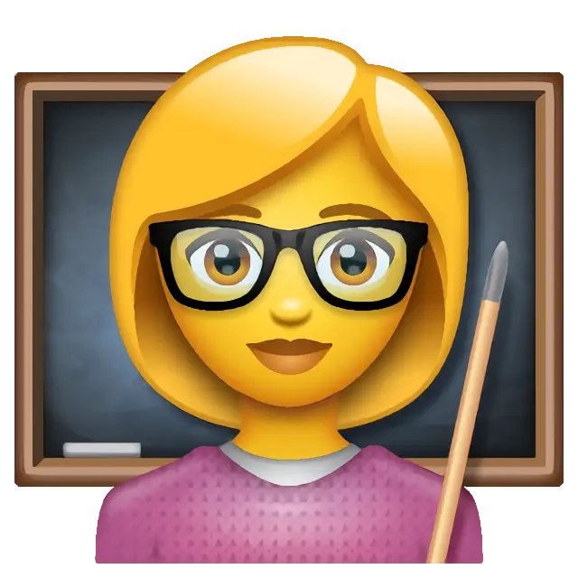 👩‍🏫 - Woman Teacher Emoji meaning, copy and paste emoticon - ( ‿ ) SYMBL