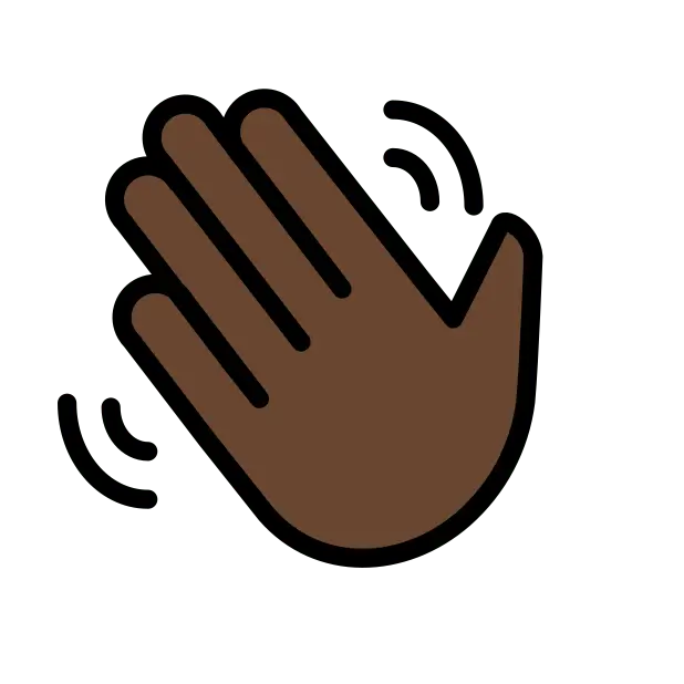 👋🏿 - Waving Hand: Dark Skin Tone Emoji meaning, copy and paste emoticon ...