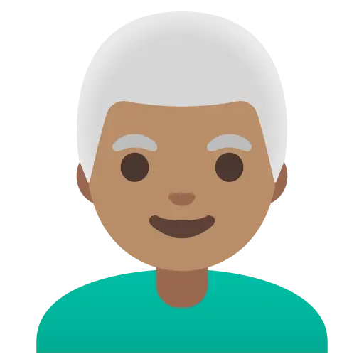 👨🏽‍🦳 - Man: Medium Skin Tone, White Hair Emoji meaning, copy and paste ...