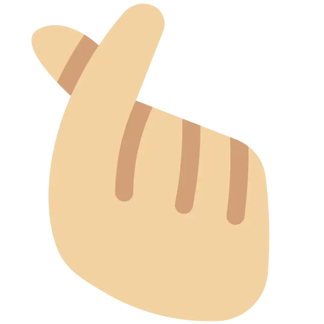 🫰🏼 - Hand With Index Finger And Thumb Crossed: Medium-Light Skin Tone ...