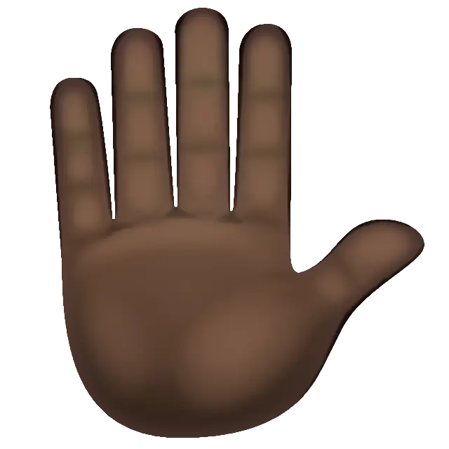 🏿 - Raised Hand: Dark Skin Tone Emoji meaning, copy and paste emoticon ...