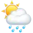 Weiße Sonne hinter der Wolke mit Regen