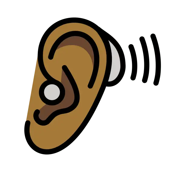 🦻🏾 - Ear With Hearing Aid: Medium-Dark Skin Tone Emoji meaning, copy ...